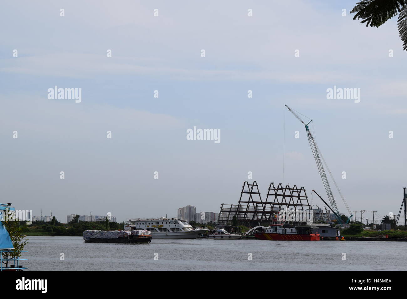 Territory of Ba Son Shipyard on the Saigon River, Ho Chi Minh city ...