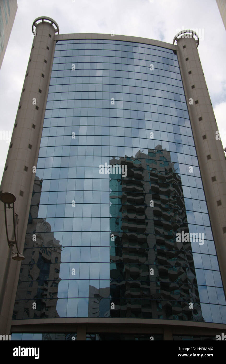 Qatar, Doha, high rises, reflector facade, detail, Qatar, architecture ...