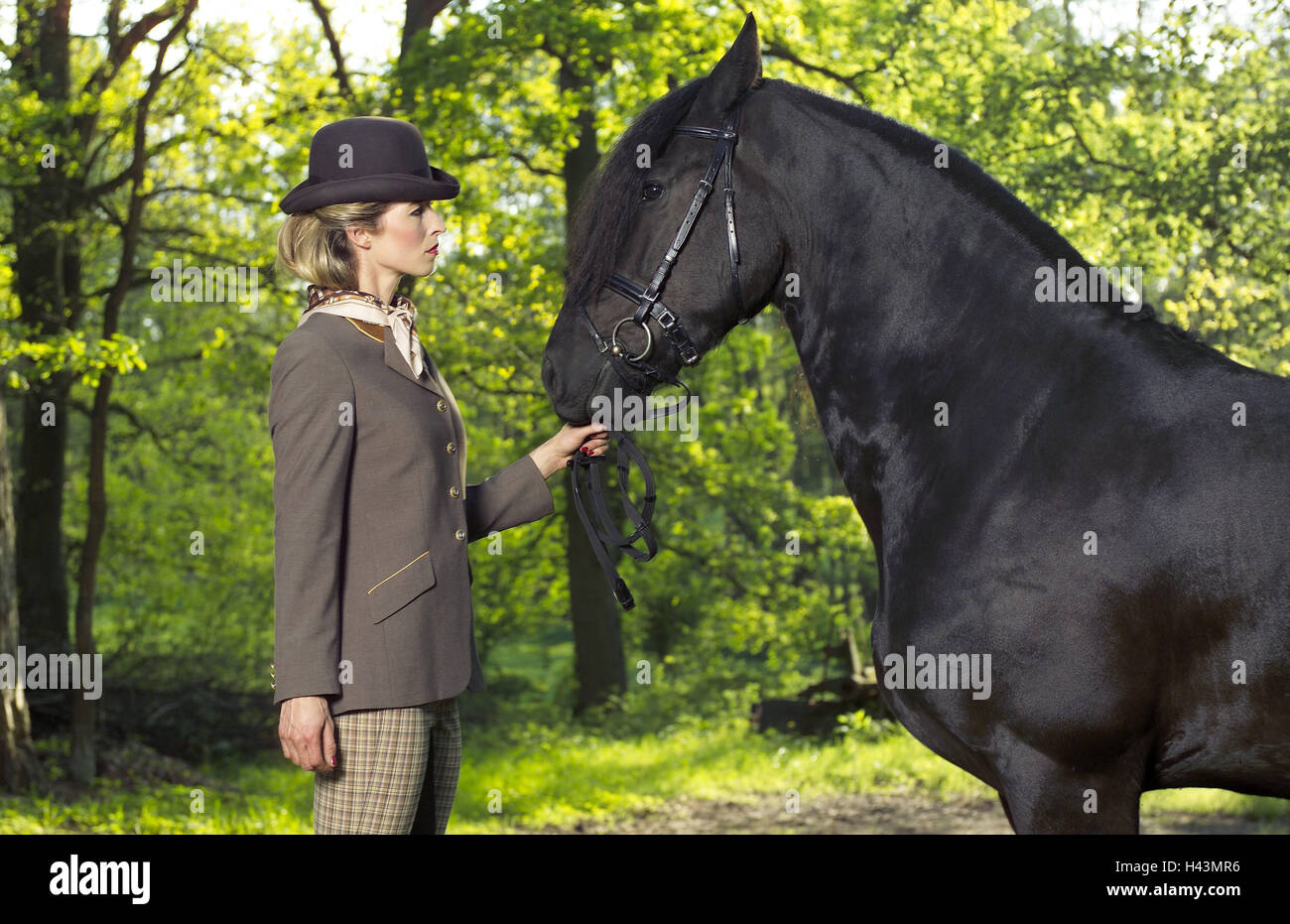 Wood, rider, side view Stock Photo - Alamy