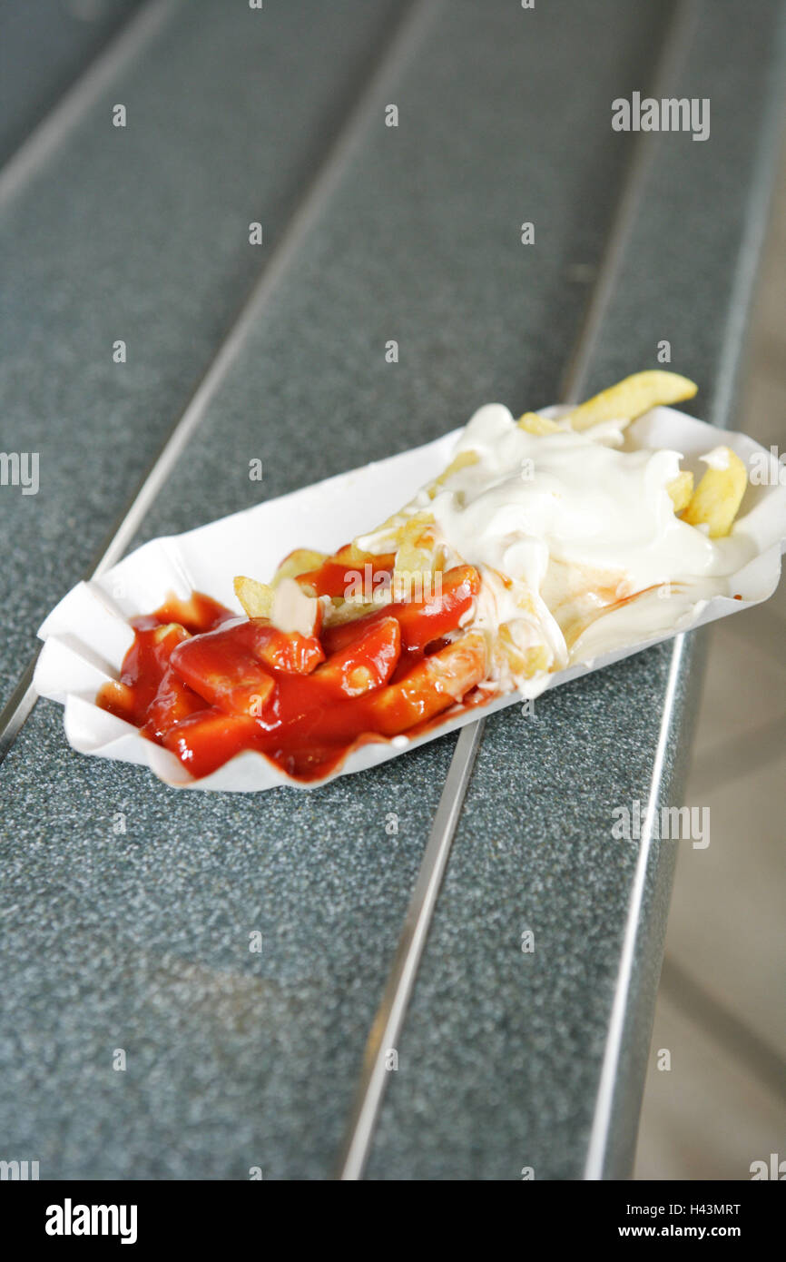 Snack stall, paper plate, chips, snack stall, snack booth, ketchup ...