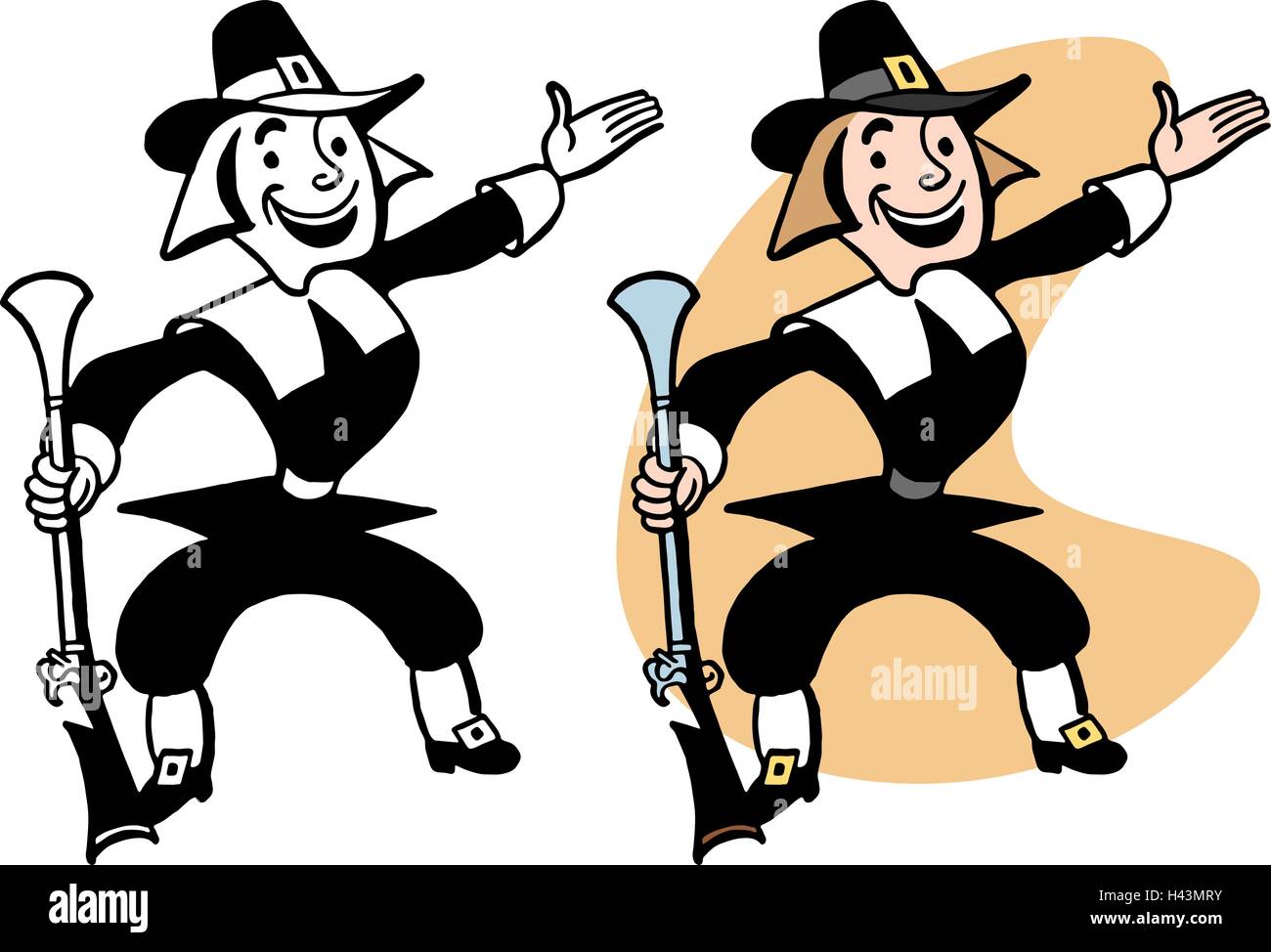 Thanksgiving pilgrim with his rifle Stock Vector Image & Art - Alamy