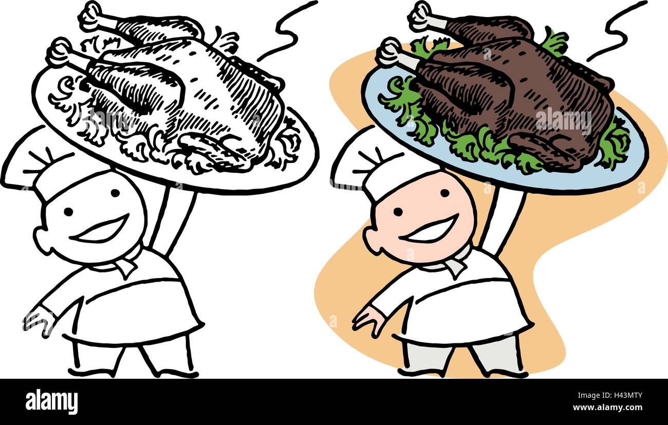 Smiling man holding plate Stock Vector Images - Alamy