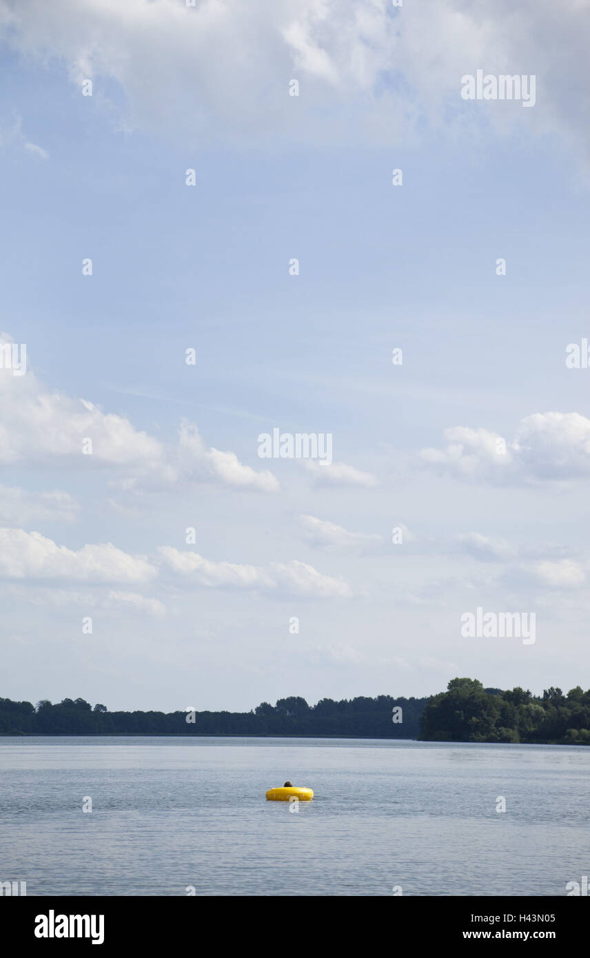 Lake, person, bath island Stock Photo - Alamy