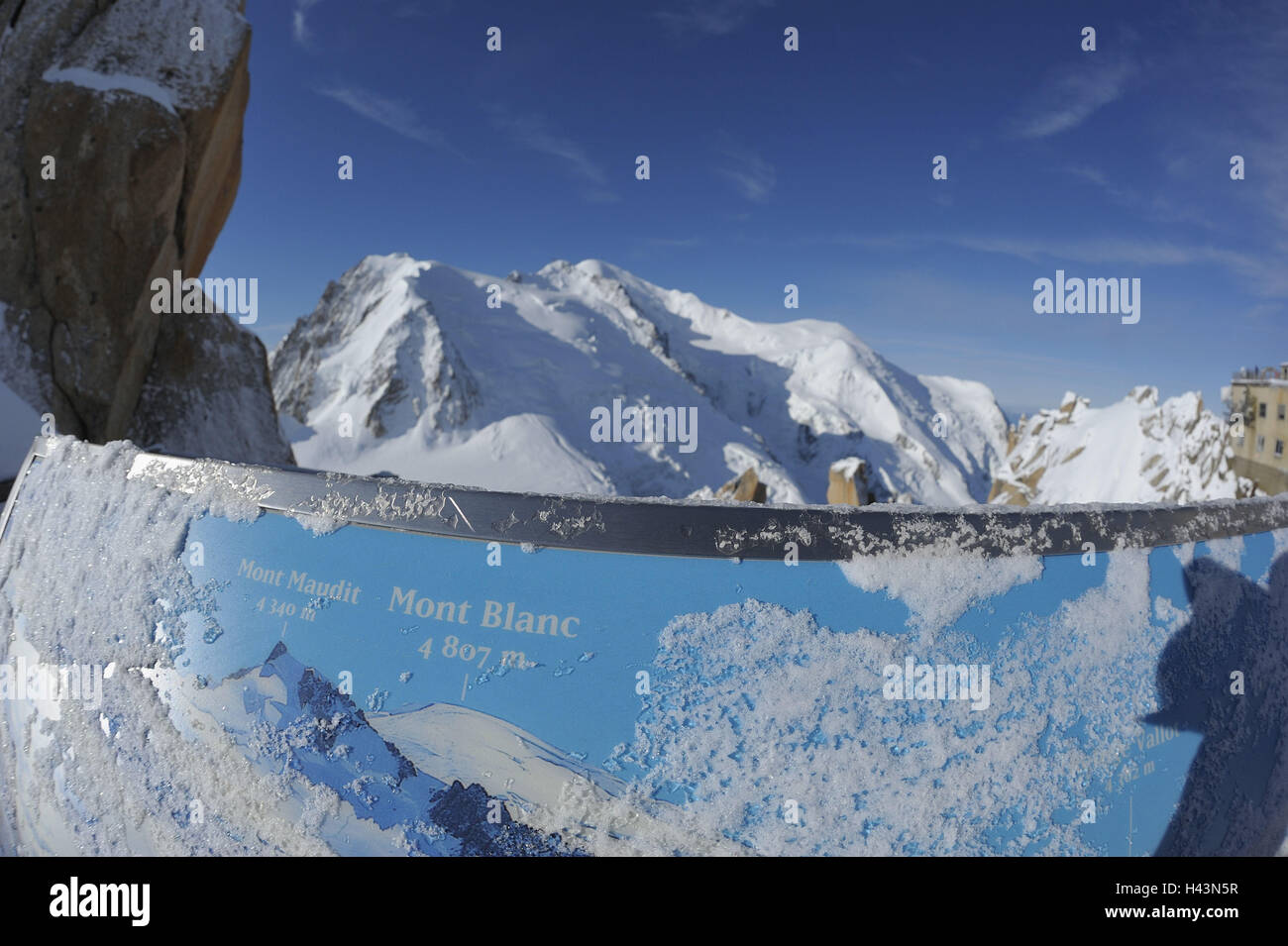 France, Savoyer alps, Chamonix, lookout, information board Stock Photo ...
