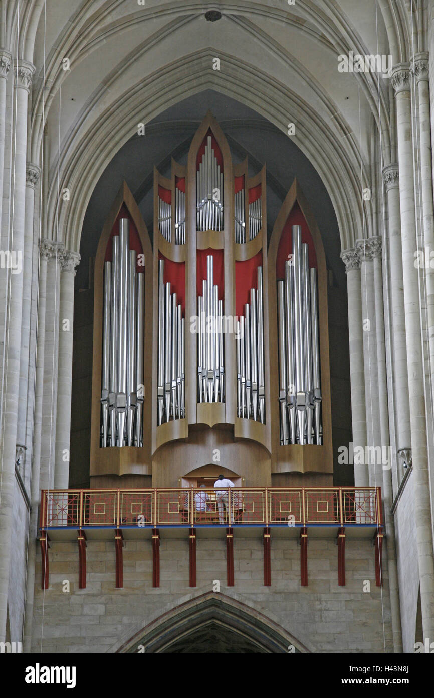 Germany, Saxony-Anhalt, Magdeburg, cathedral, interior view, organ ...