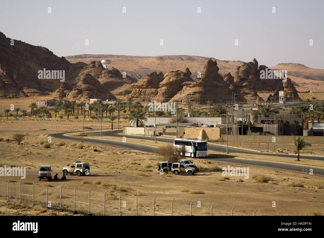 Saudi Arabia, Al Jubbah, mountain landscape, town view, scenery ...