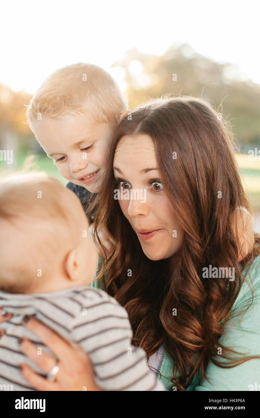 Mother with her two sons Stock Photo - Alamy