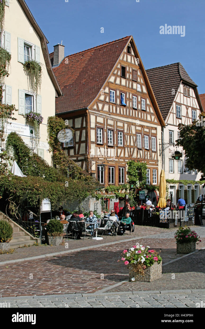 Germany, Baden-Wurttemberg, bath Wimpfen, Old Town, street cafes, guests, town, houses ...