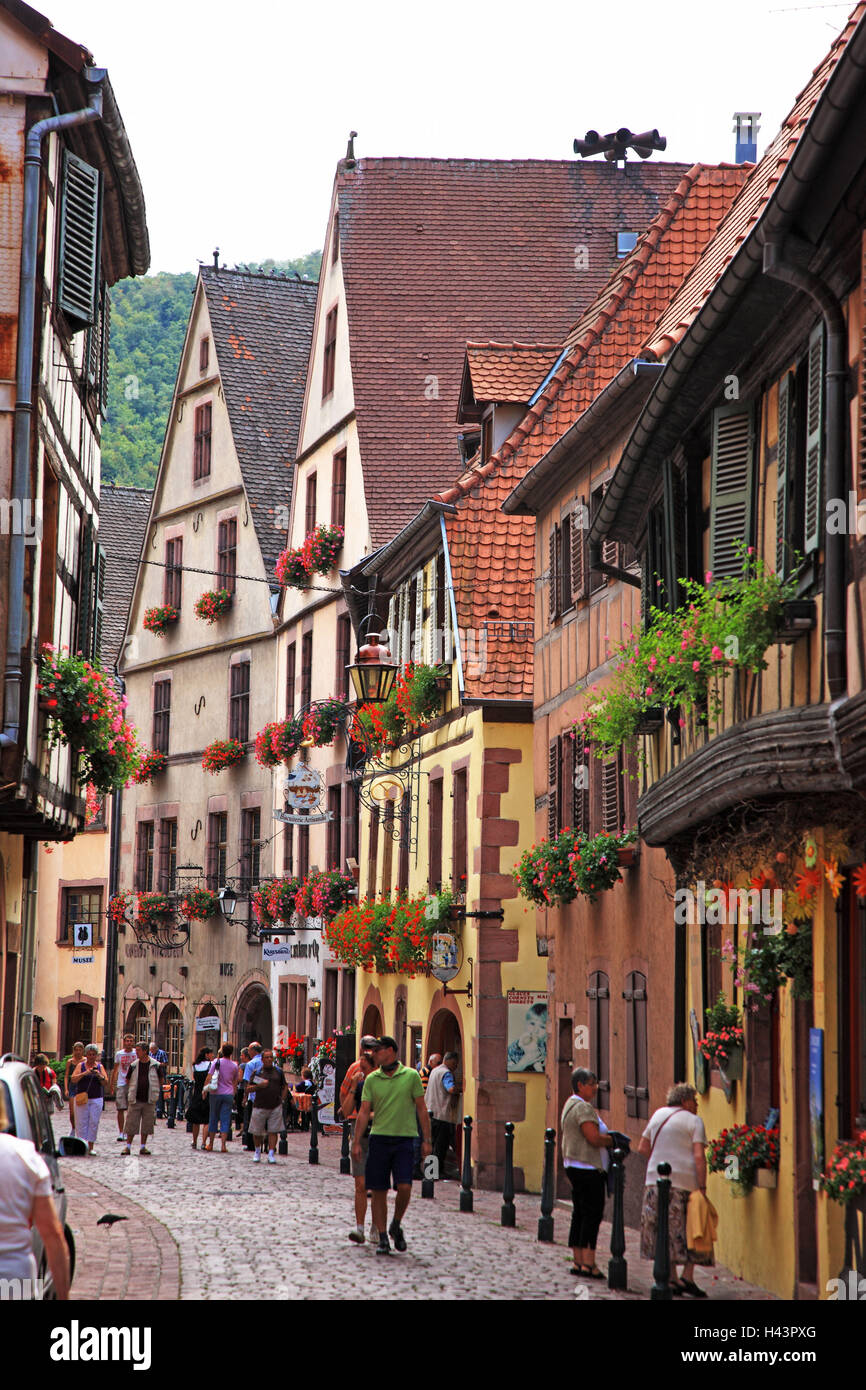 France, Alsace, Kaysersberg, lane, tourists Stock Photo - Alamy