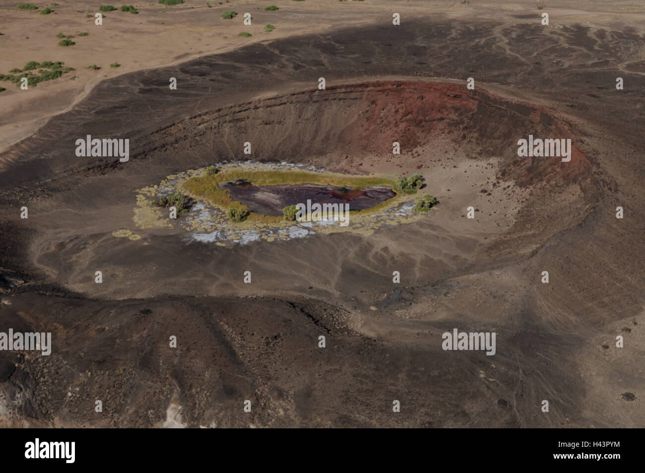 Africa, Kenya, Suguta Valley, volcano, crater, aerial shots Stock Photo ...