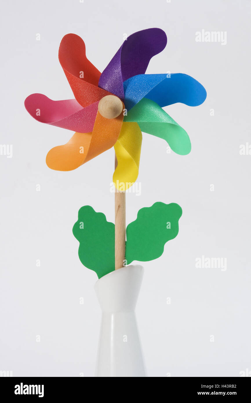 Wind turbine, brightly, wind power, wind, energy, flower, plastic ...