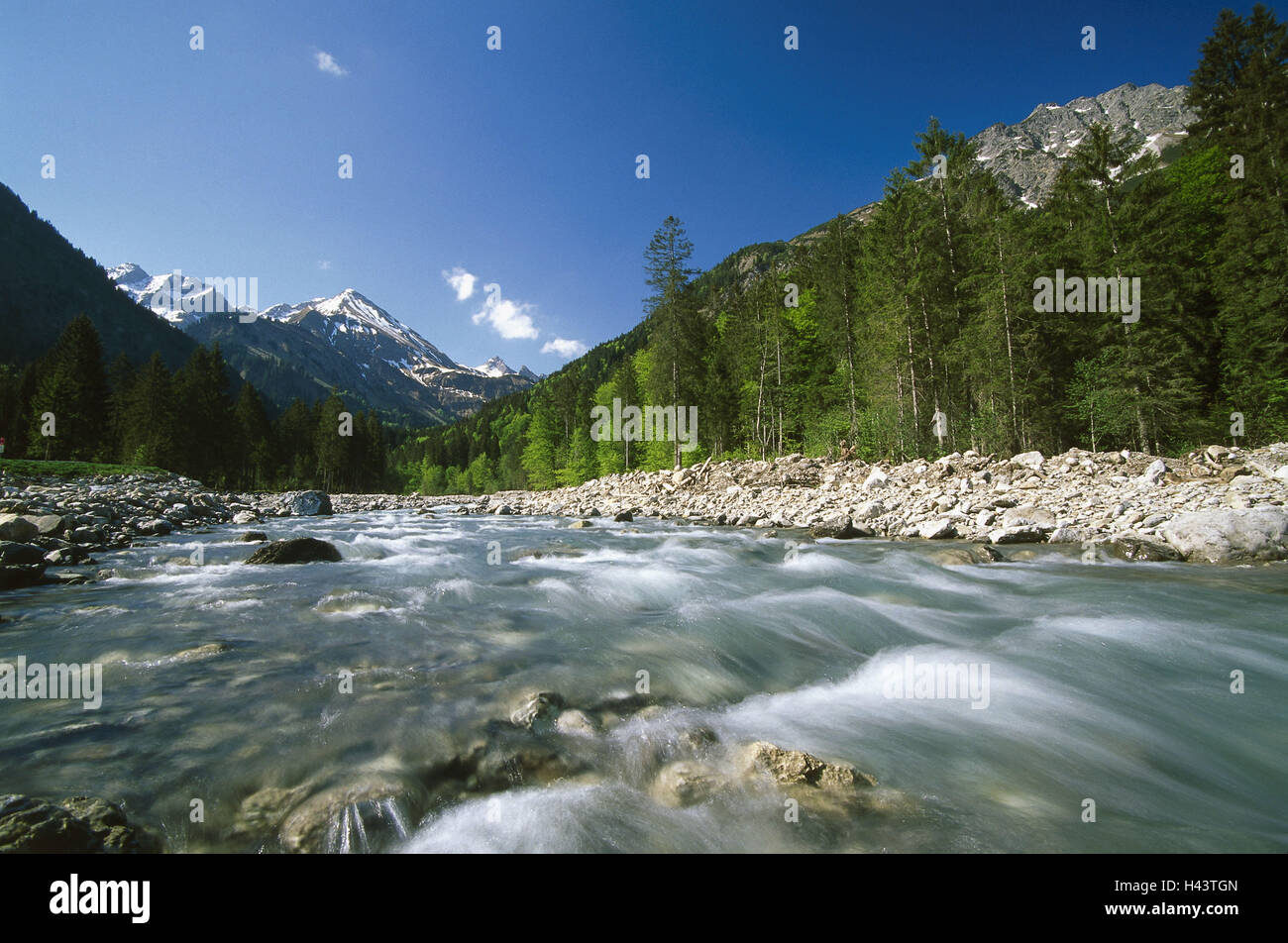 Germany, Bavaria, colonel's village, river, Stillach, South Germany ...