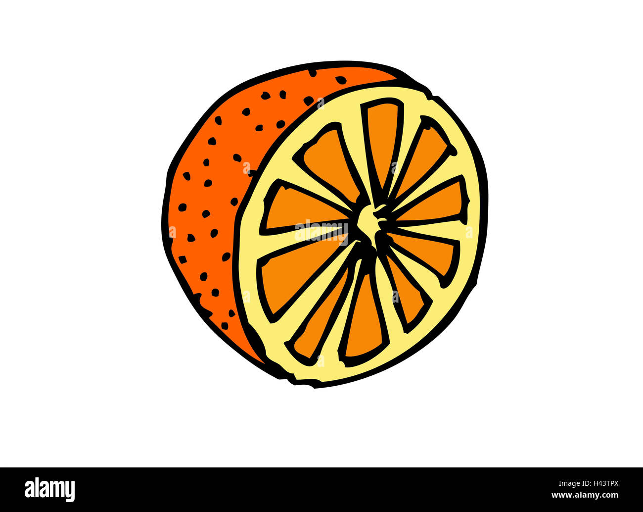 Illustration of cut orange hi-res stock photography and images - Alamy