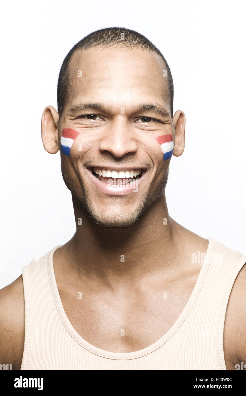 football fan, fan, man, joy, smile, portrait, studio, model released ...