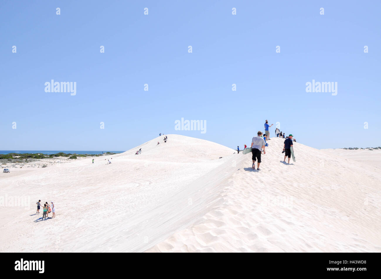 Lancelin,WA,Australia-September 28,2015:Tourists at the white Lancelin ...