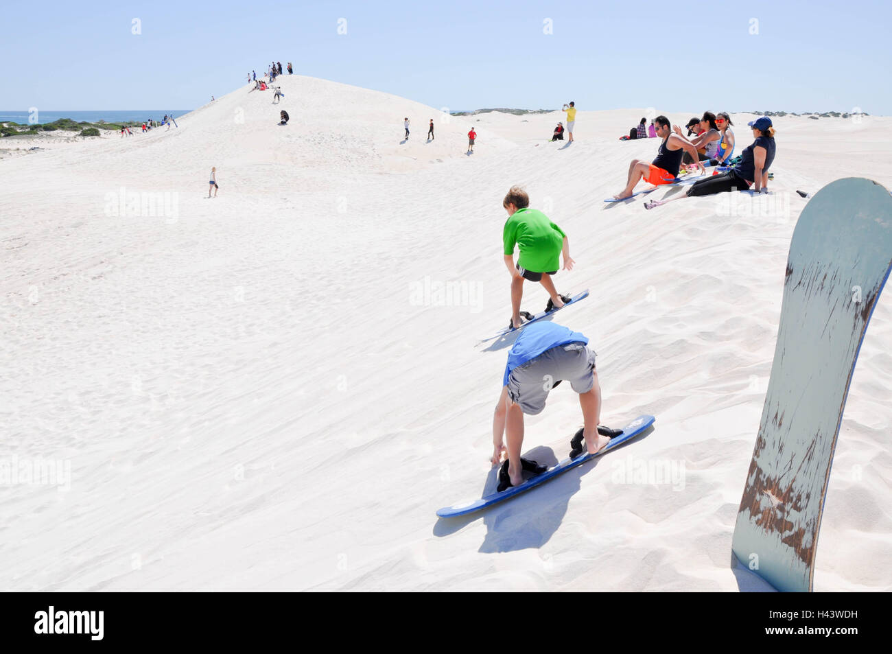 Lancelin,WA,Australia-September 28,2015:Tourists at the white Lancelin ...