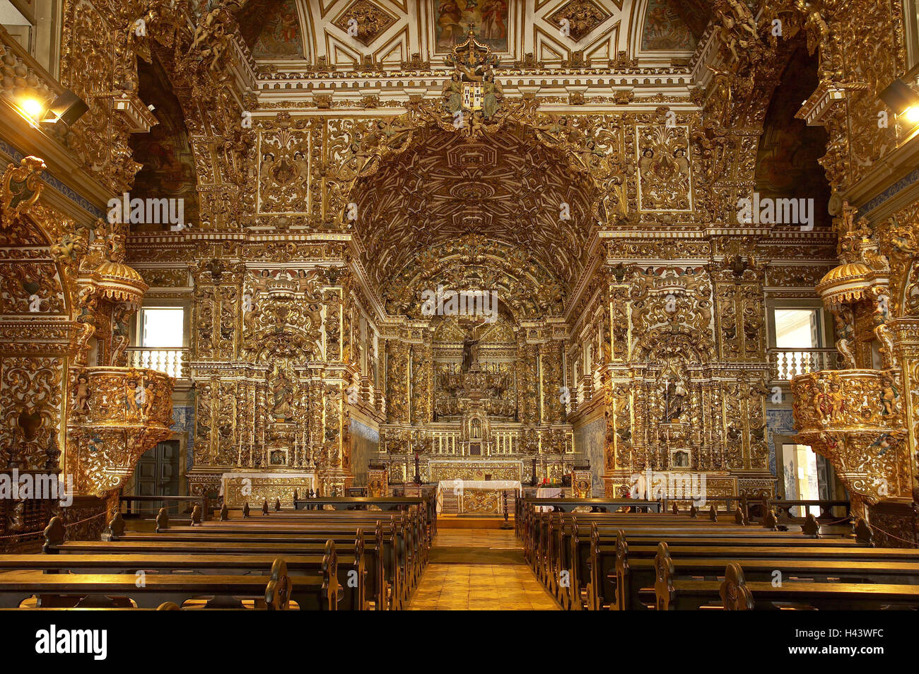 Brazil, Salvador there Bahia, Franciscan's church, altar, inside, South ...