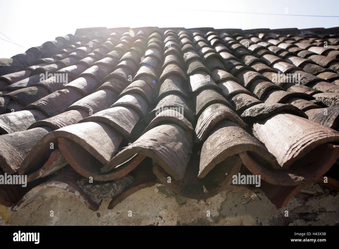 Spain, the Canaries, Tenerife, house, roof, detail, clay brick ...