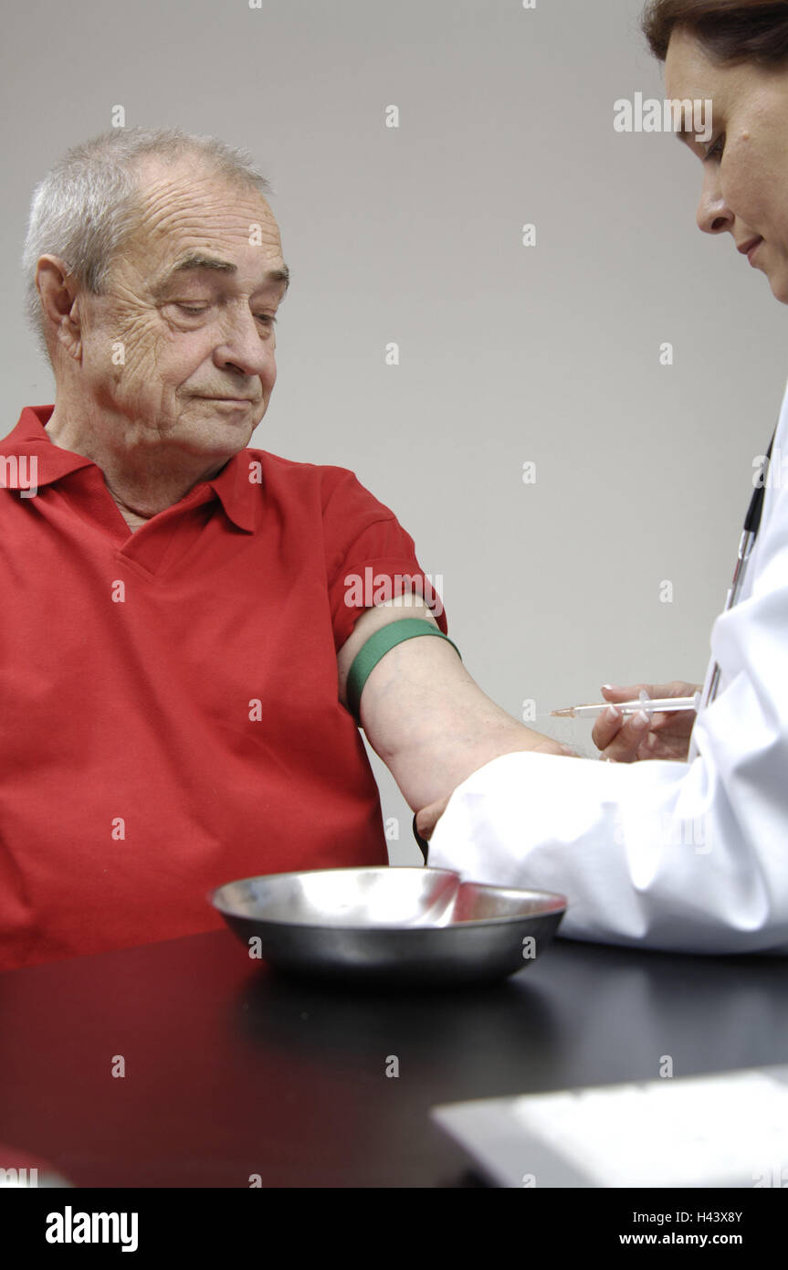 Doctor, treatment, patient, arm, syringe, person, woman, man ...