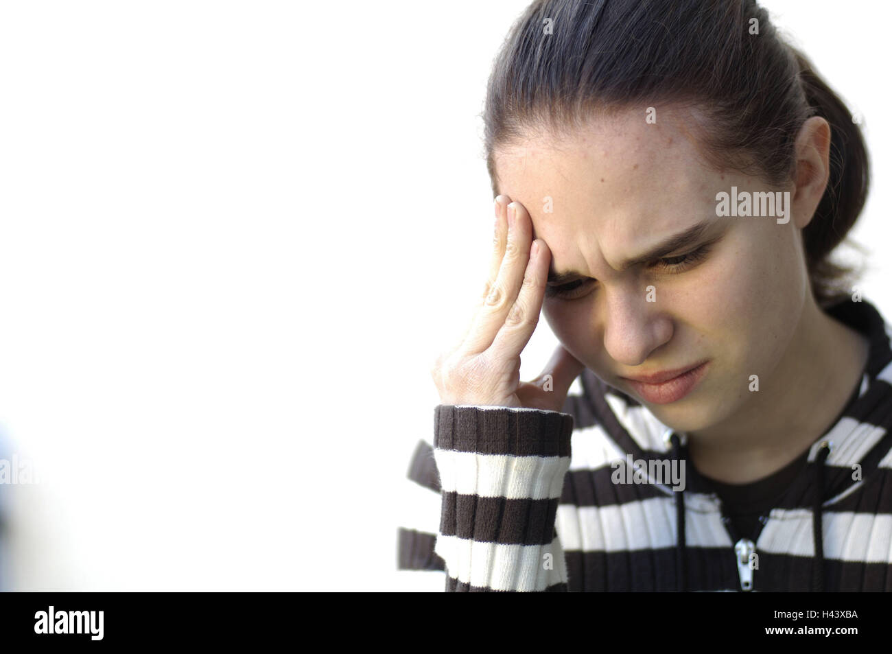 Young person, gesture, cephalalgias, portrait, curled, people, youth ...