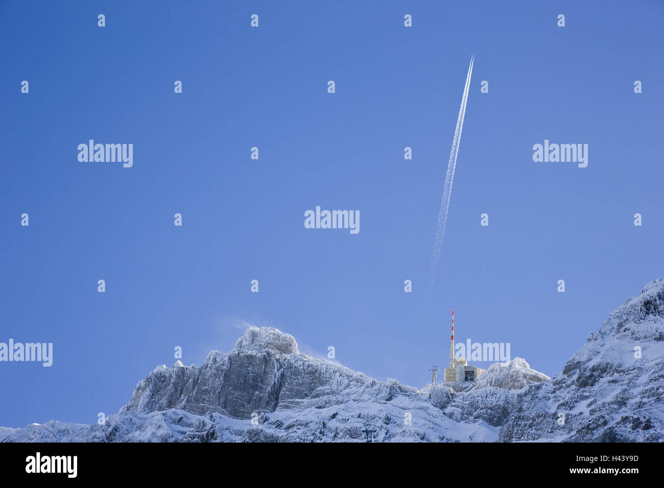 Switzerland, alp stone, Säntis, summit, aerial, heaven, blue, airplane ...