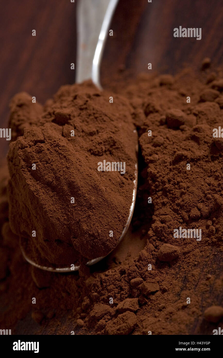 Cocoa powder, spoon, detail Stock Photo - Alamy