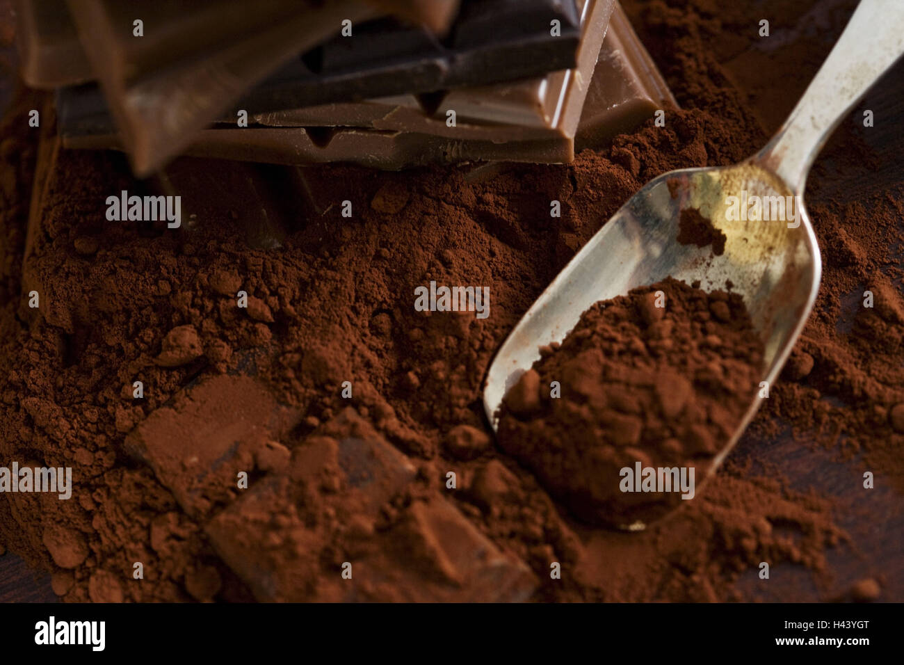 Cocoa powder, spoon, chocolate, detail Stock Photo - Alamy