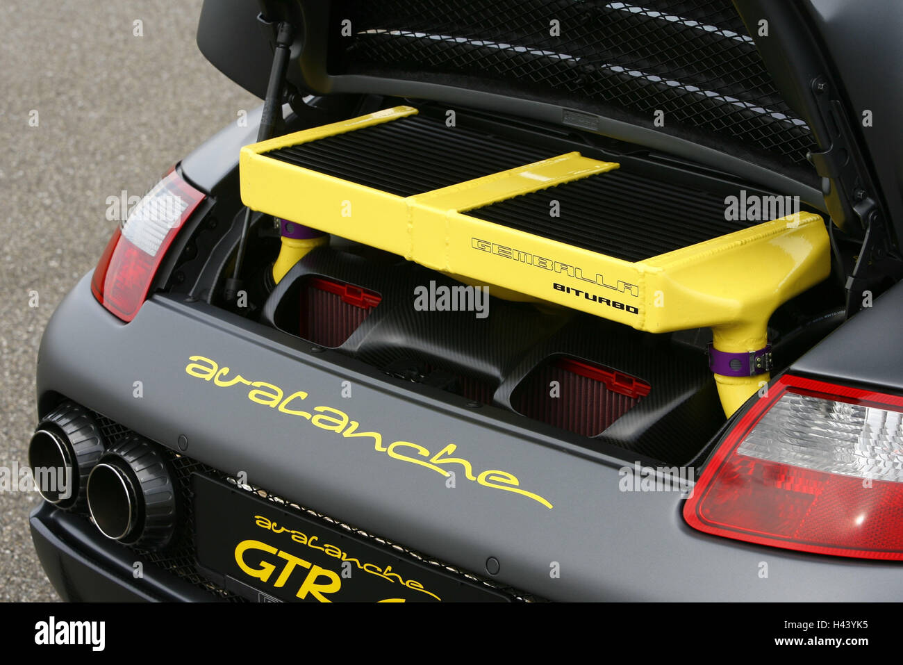 Gemballa Porsche GTR 600 Avalanche, matt black, detail, rear ...