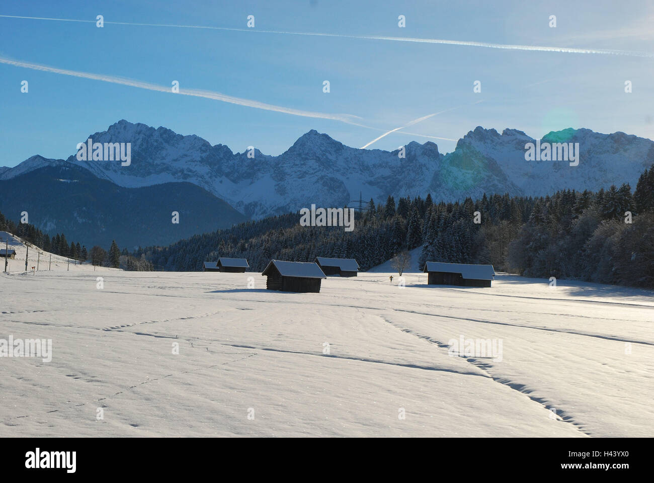 Germany, Bavaria, Karwendelgebirge, winter, Upper Bavaria, close ...
