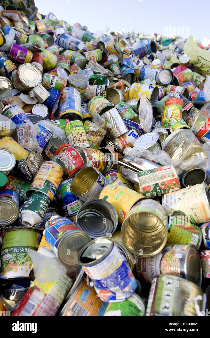 Tins, recycling, tins, many, tin, tin plate, re-use, recycling ...