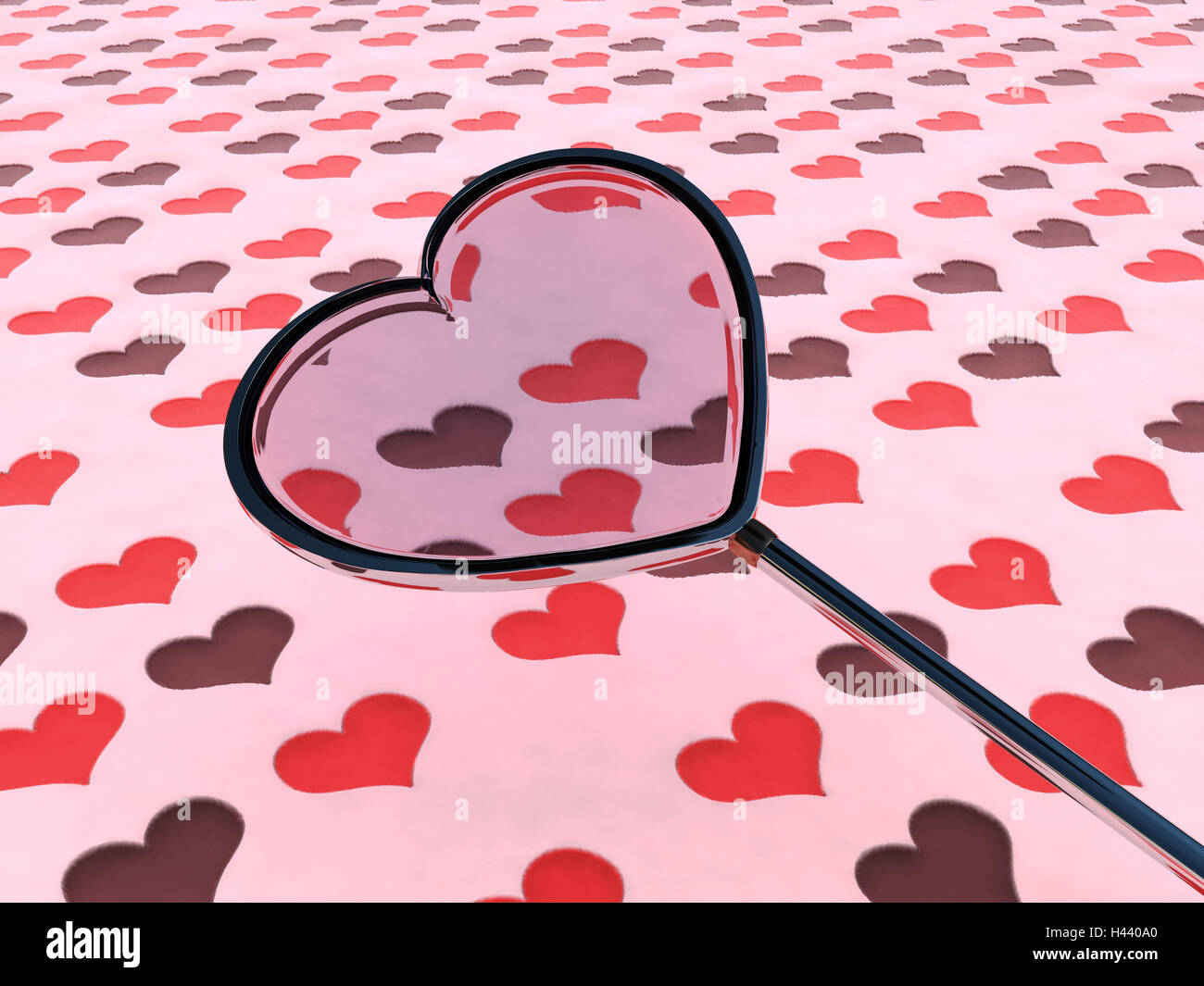 Computer graphics, loupe, heart-shaped, substance, heart sample, detail ...