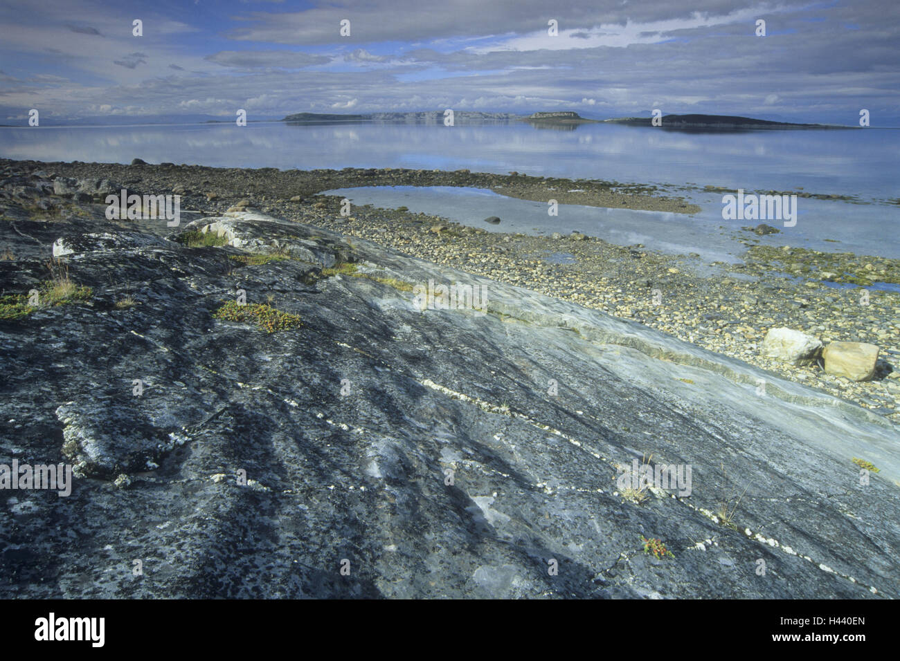 Norway, Finnmark, Porsangerfjord, fjord scenery, view, summer Stock ...
