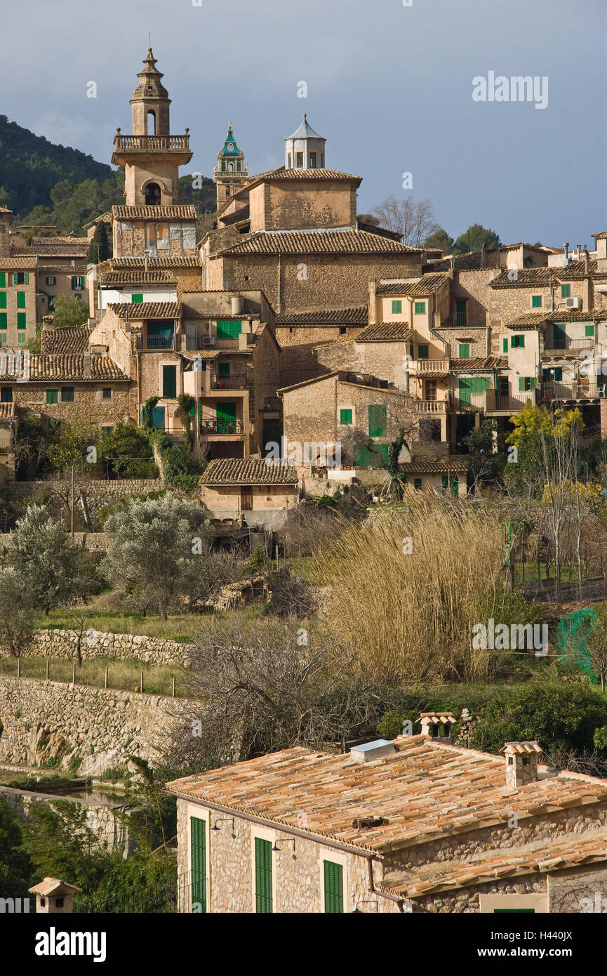 Spain, Majorca, Valdemossa, townscape Stock Photo - Alamy