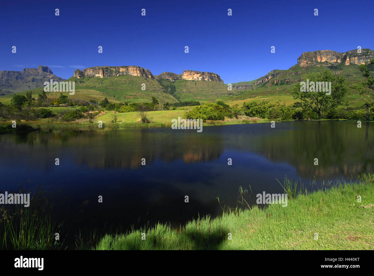 South, Africa, scenery, Drakensberge, lake, Africa, mountains ...