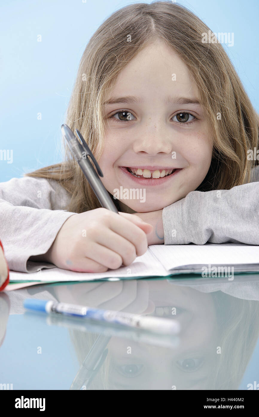 Girls, homework, write Stock Photo - Alamy