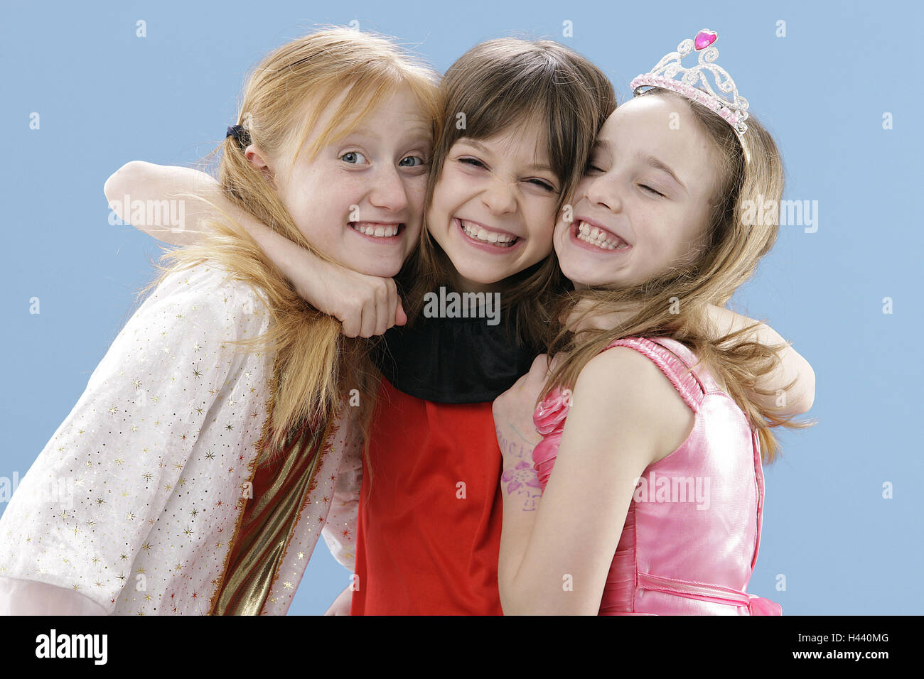 Girls, three, carnival costumes, group picture Stock Photo - Alamy