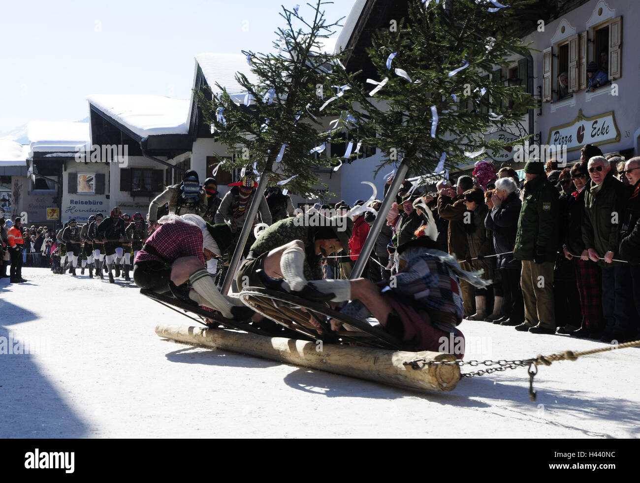 Germany, Upper Bavaria, Mittenwald, upper market, carnival, Maschkera ...