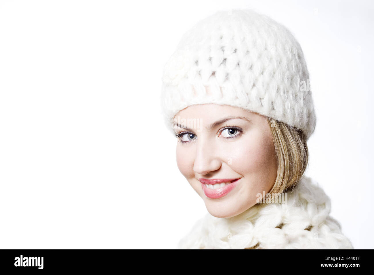Woman, young, smile, cap, portrait, model released Stock Photo - Alamy
