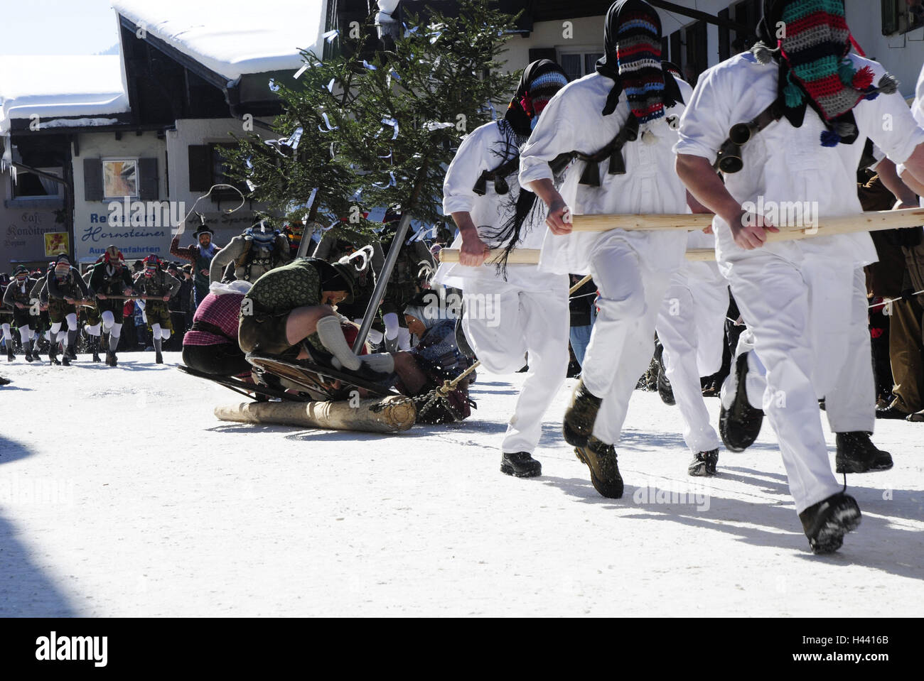 Germany, Upper Bavaria, Mittenwald, upper market, carnival, Maschkera ...