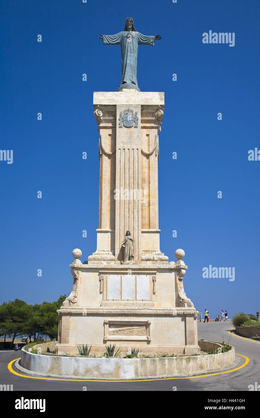 Spain, the Balearic Islands, island Menorca, Santuario Del Toro, statue ...