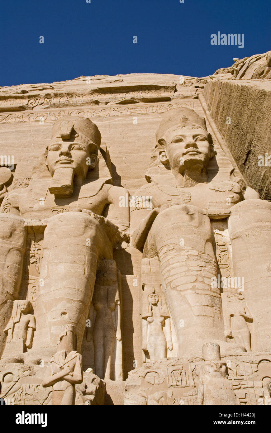 Egypt, Abu Simbel, temple attachment Ramses II., giant statues, Africa ...