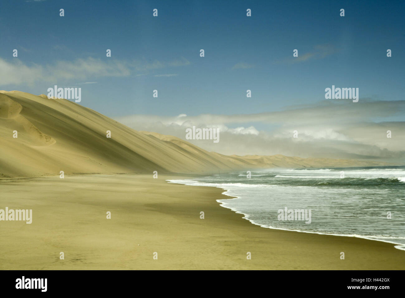 Namibia, Walvis Bay, dune 7, Africa, bay, dunes, Sand, clouds, sea ...