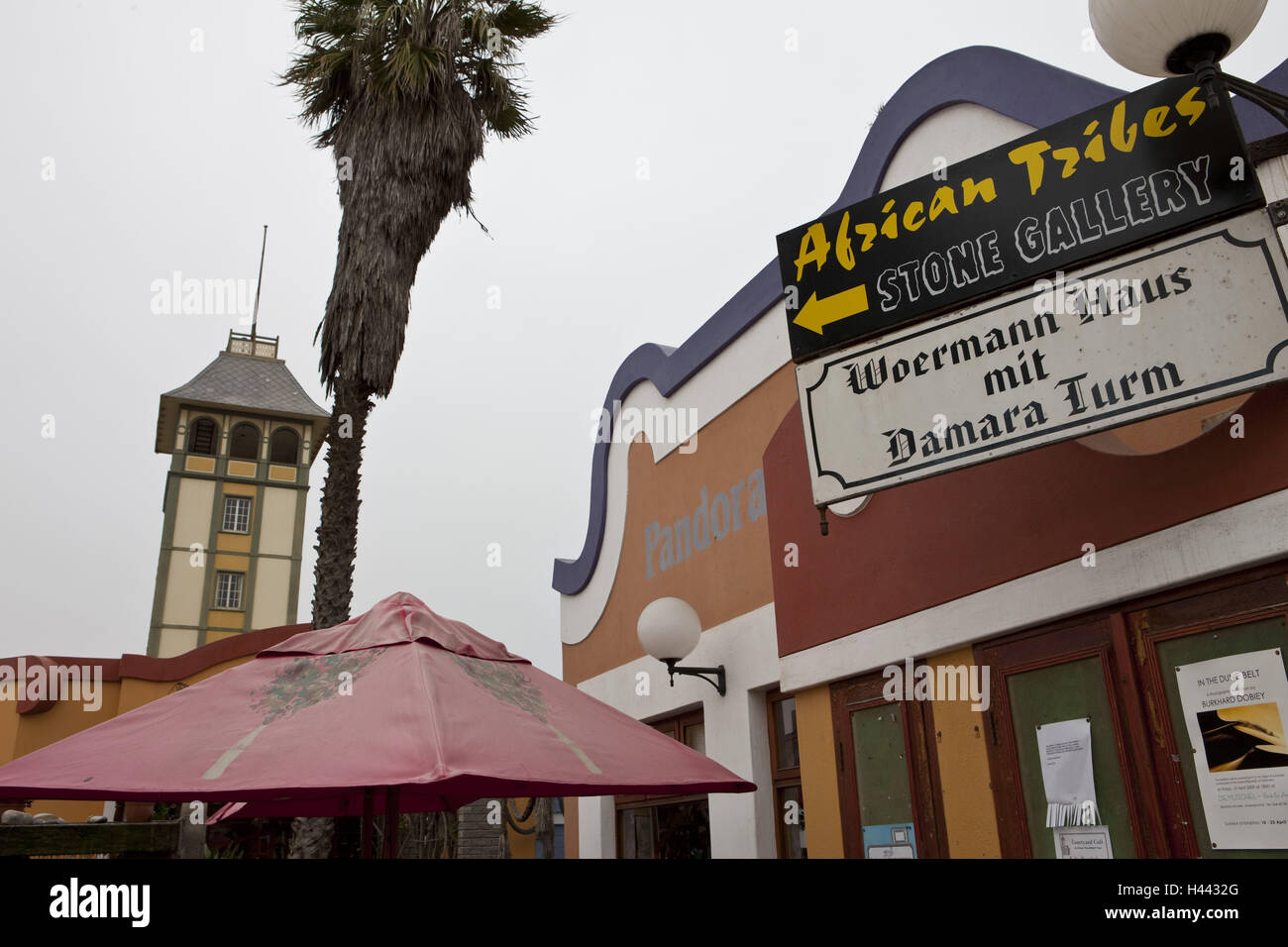 Africa, Namibia, region Erongo, Swakopmund, sign, Wörmann-house ...