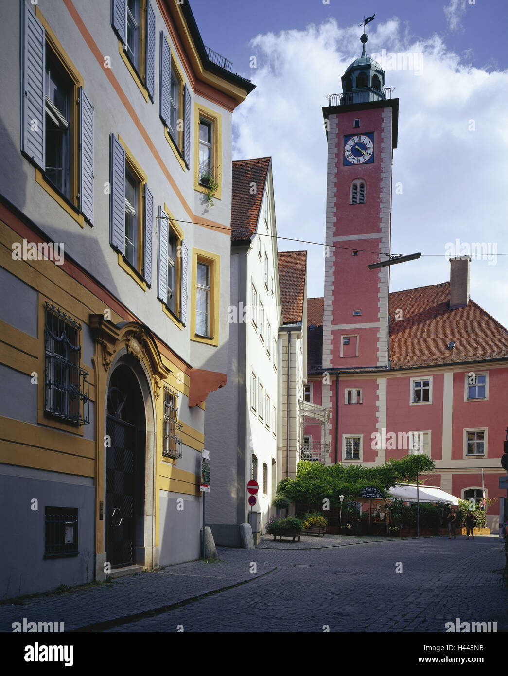Germany, Bavaria, Eichstatt, city hall, restaurant, town houses, town ...
