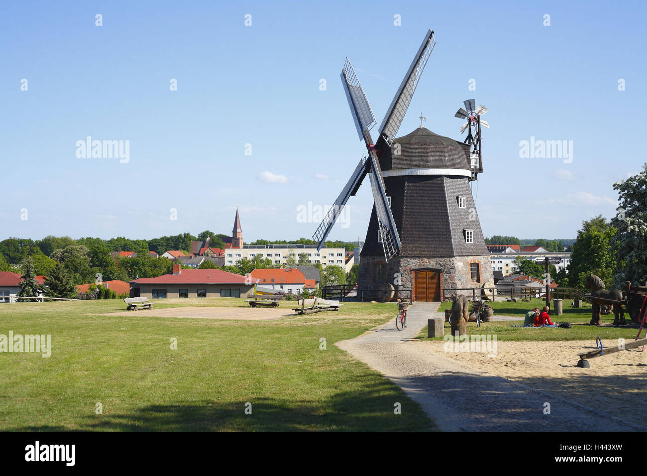 Germany, Mecklenburg-Western Pomerania, Woldegk, Dutch windmill in the ...