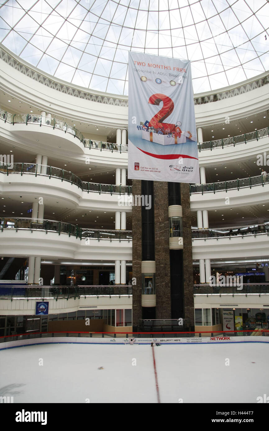 Qatar, Doha, high rise, skating surface, Qatar, architecture, business ...