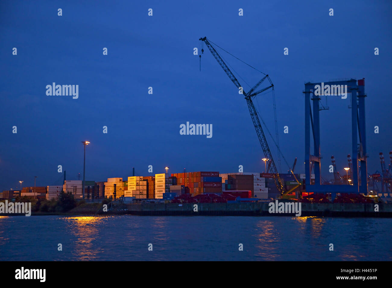 Container port night hi-res stock photography and images - Alamy
