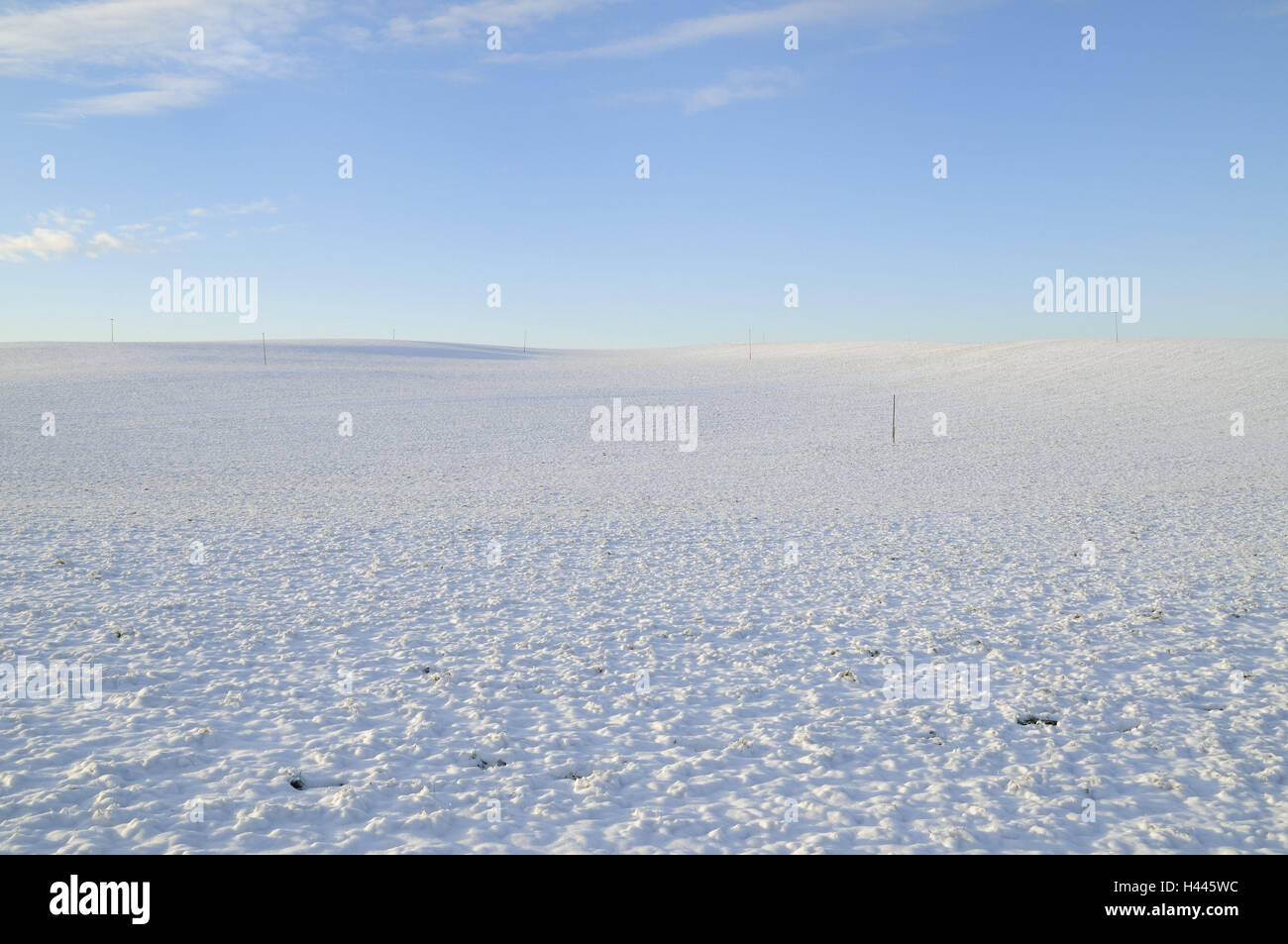 Snow scenery, heaven, blue, winter, snow, fields, clouds, white, hill ...