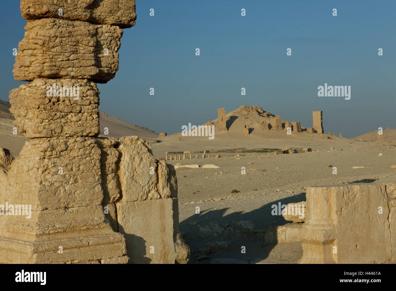 Syria, Palmyra, west necropolis, tomb towers Stock Photo - Alamy