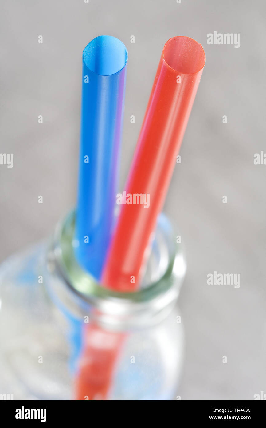 Glass Bottle, drinking, straws, two, Bottle, glass, straws, stalks ...